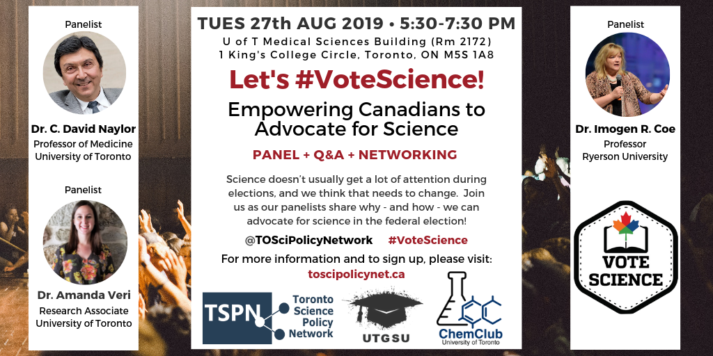 Recap from Let’s #VoteScience Launch – Toronto Science Policy Network